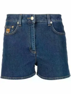 Moschino Logo-patch Denim Shorts