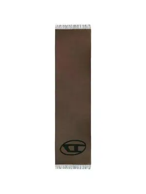 DIESEL® Stevie Logo-details Fringed Scarf