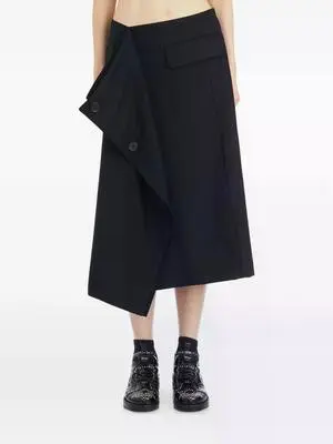 Comme Des Garçons Button Detailed Midi Skirt