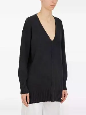 Isabel Benenato V-neck Open-back Sweater