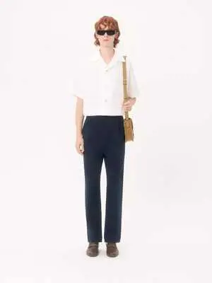 Valentino Garavani Navy Cotton Gabardine Chino Trousers