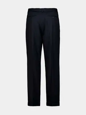 Valentino Garavani Navy Cotton Gabardine Chino Trousers