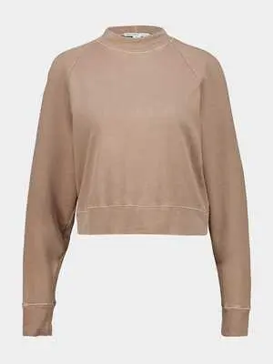 JAMES PERSE Cropped French Terry Sweatshirt - Brown