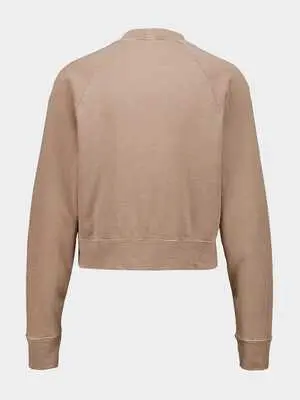 JAMES PERSE Cropped French Terry Sweatshirt - Brown