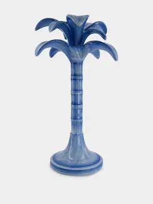 LES-OTTOMANS Art De La Table Grand Blue Candle Holder Blue