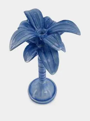 LES-OTTOMANS Art De La Table Grand Candle Holder - Blue