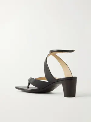 LEMAIRE Tong Leather Sandals - Black