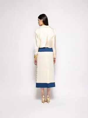 PAULA Ametista Vanilla Custard Silk Twill Shirt - Cream