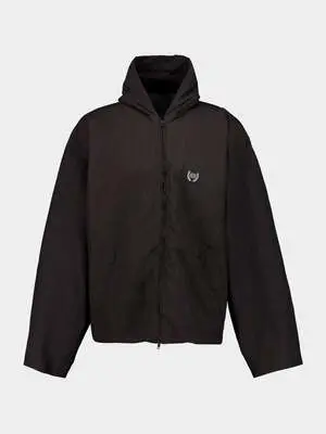 Balenciaga Hooded Zip-up Jacket - Black
