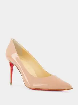 CHRISTIAN LOUBOUTIN Kate 85mm Patent Leather Pumps - Beige