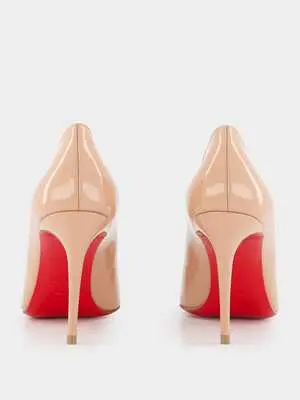 CHRISTIAN LOUBOUTIN Kate 85mm Patent Leather Pumps - Beige