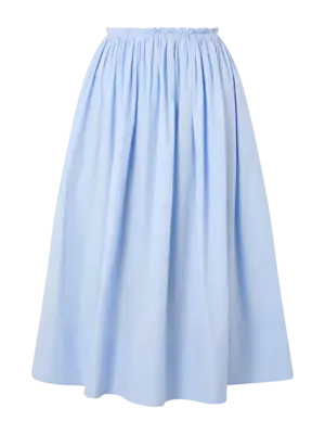 Gabriela Hearst Shiva Gathered Cotton-poplin Maxi Skirt - Blue