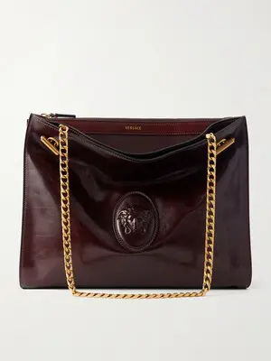 Versace Cabin Leather Shoulder Bag - Brown