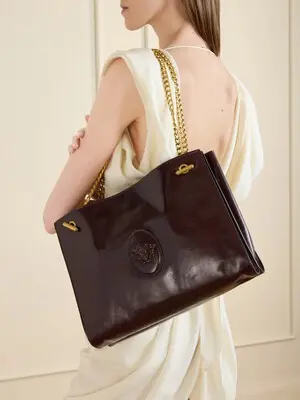 Versace Cabin Leather Shoulder Bag - Brown