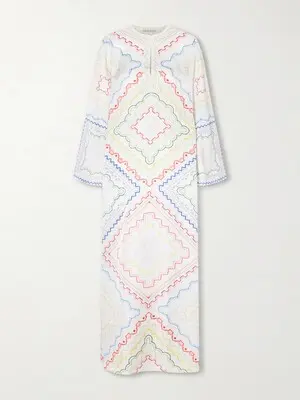 MARY KATRANTZOU Collins Printed Linen Blend Kaftan - Multi