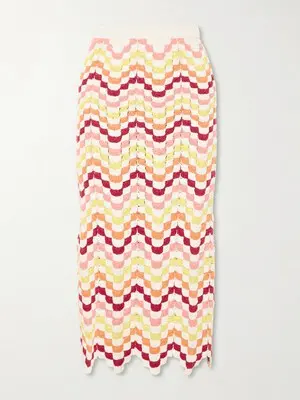 Escvdo Safi Crocheted Cotton Midi Skirt - Multi