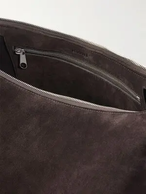 LEMAIRE Belted Hobo Suede Shoulder Bag - Brown