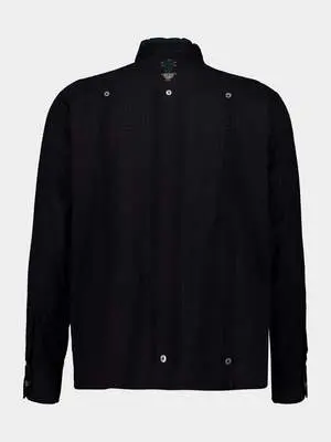 BAZISZT Navy Byrsa Embroidered Shirt