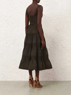 Zimmermann Pleated Draped Midi Dress