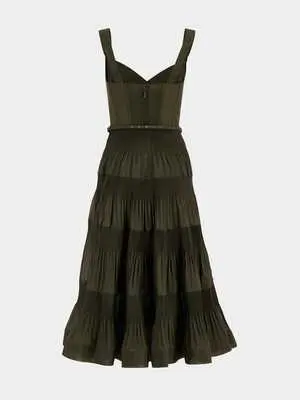 Zimmermann Pleated Draped Midi Dress
