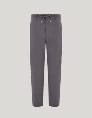 Canali Regular Fit Washable Wool Pants - Grey