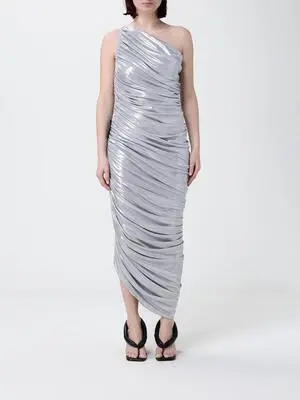 Norma Kamali One-shoulder Ruched Metallic Gown - Silver