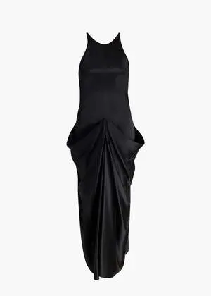 Khaite Kent Draped Satin Gown - Black