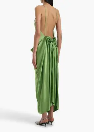 Khaite Kent Draped Halterneck Dress - Absinthe