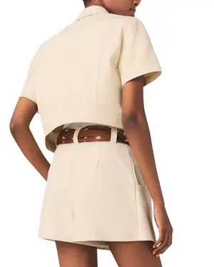 Maje Cropped Jacket - Ecru