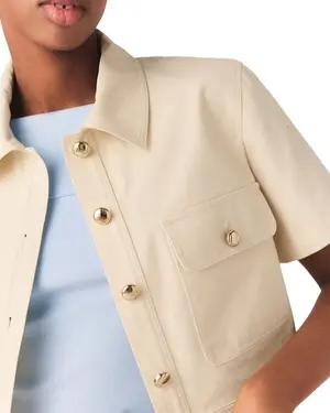 Maje Cropped Jacket - Ecru