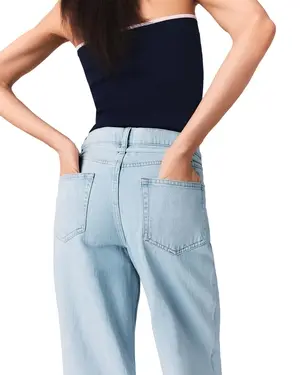 Maje High-rise Wide-leg Rhinestone Jeans