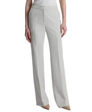Santorelli Bethany Flared Pant In Soft Stretch Crepe - Ash