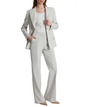 Santorelli Bethany Flared Pant In Soft Stretch Crepe - Ash