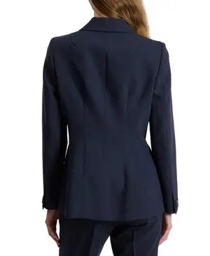 Santorelli Mara Asymmetrical Blazer In Virgin Wool Stretch