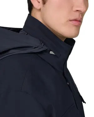 Boggi Milano Regular Fit Wool Field Jacket - Navy Blue