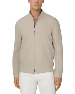 Boggi Milano Regular Fit Wool Mix Bomber Jacket