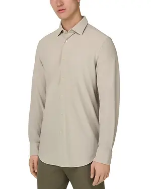 Boggi Milano Piquet Slim Fit Tokyo Shirt - Sand