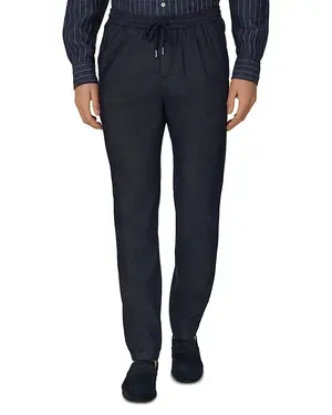 Boggi Milano Tapered Fit Drawstring Trousers - Navy Blue