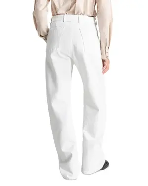 LEMAIRE Twisted Belted Denim Pants - Milk