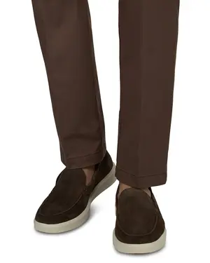 Boggi Milano Suede Leather Loafer Sneakers - Dark Brown
