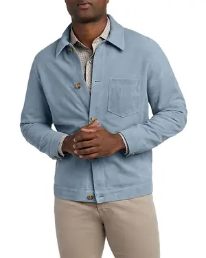 David Donahue City Suede Jacket - Cloud Blue