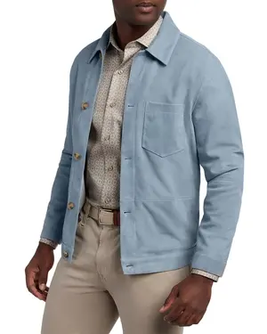 David Donahue City Suede Jacket - Cloud Blue