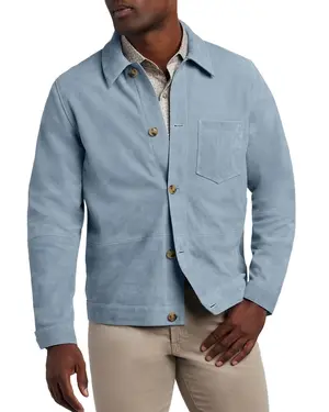 David Donahue City Suede Jacket - Cloud Blue