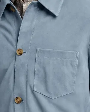 David Donahue City Suede Jacket - Cloud Blue