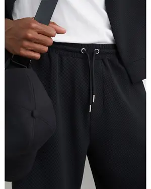 REISS Textured Drawstring Shorts 7 - Navy