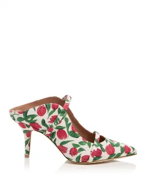 MALONE SOULIERS Maureen 70 Floral Print Mules - Red/red