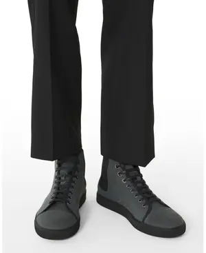 LANVIN Dbb1 High-top Canvas Sneakers - Black/anthracite.