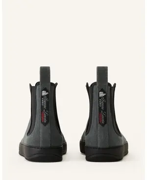 LANVIN Dbb1 High-top Canvas Sneakers - Black/anthracite.