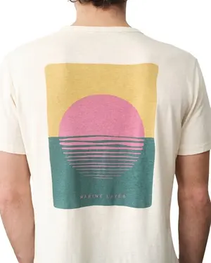 Marine Layer Ocean Sunset Hemp Cotton T-shirt - Whitecap