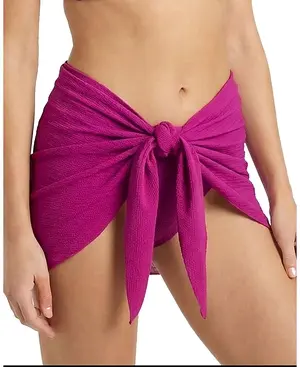 CHANGE OF SCENERY Liv Textured Cover-up Swim Sarong - Plum Texture